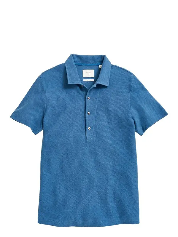 Billy Reid Hemp Cotton Twill Polo - Blue