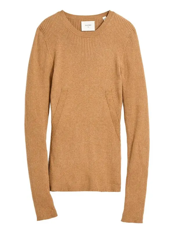 Billy Reid Long Sleeve Rib Crew - Brown
