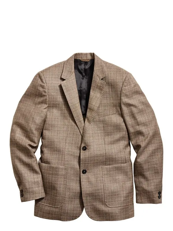 Billy Reid Micro Houndstooth Walton Jacket - Brown Multi