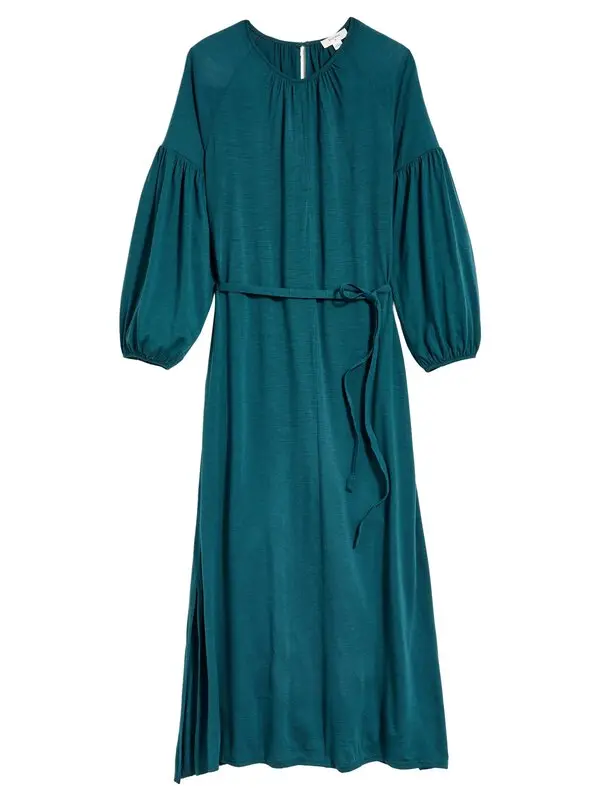 Billy Reid Keyhole Midi Dress With Balloon Sleeves - Teal