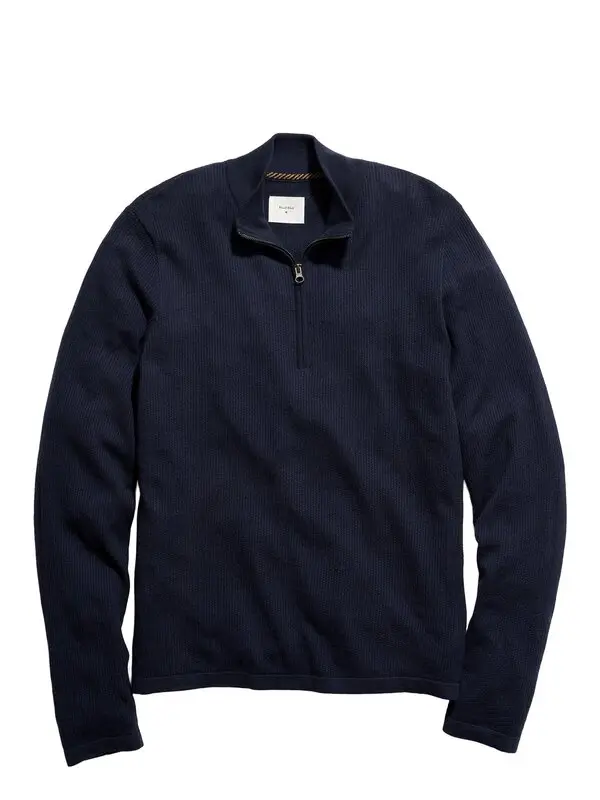 Billy Reid Fine Gauge Textured Half-zip Sweater - Blue
