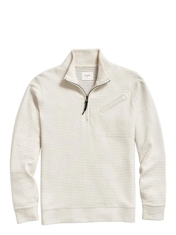 Billy Reid Quilted Half Zip With Asymmetric Pocket - White