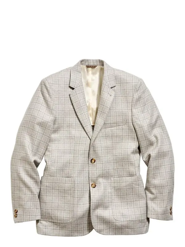Billy Reid Textured Plaid Silk Wool Walton Jacket - Silver