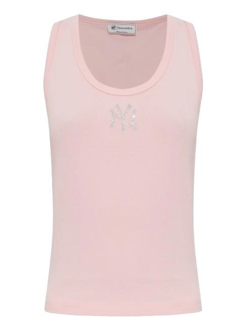 SPORTY  RICH Sporty & Rich Sleeveless Vest With 'ny' Logo Detail - Pink