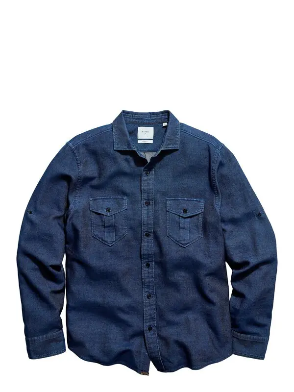 Billy Reid Cotton Dobby Scout Shirt - Blue