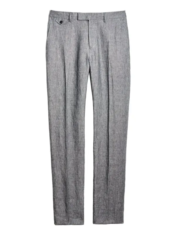 Billy Reid Linen Flat Front Trousers - Grey