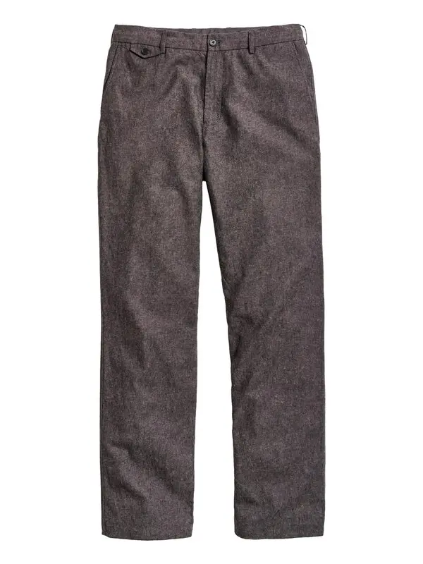 Billy Reid Chambray Flat Front Pant - Grey