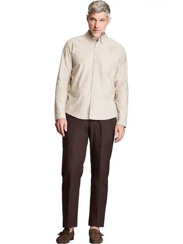 Billy Reid Bradley Gordon X Pelican Melange Wilson Shirt - Tan