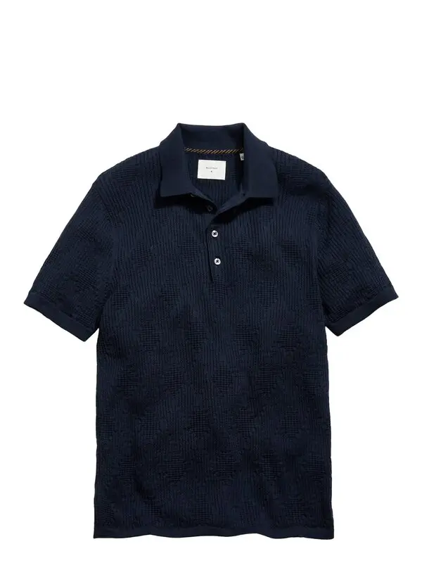 Billy Reid Diamond Sweater Polo - Blue