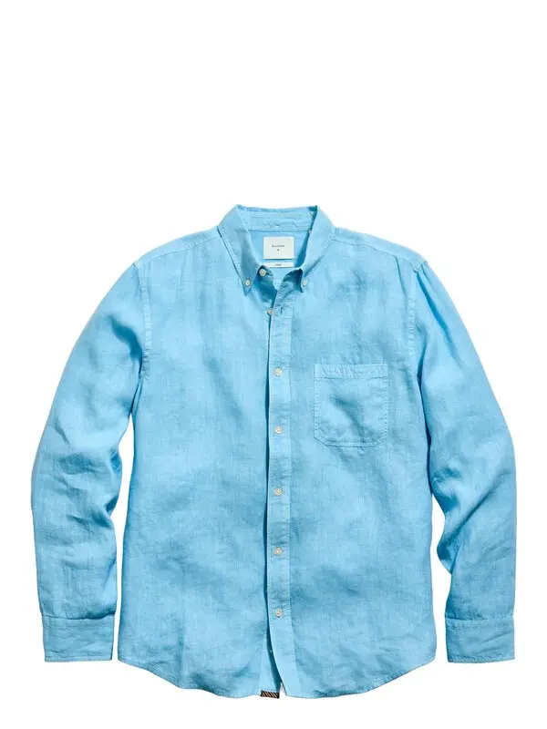 Billy Reid Tuscumbia Linen Shirt Button Down - Blue