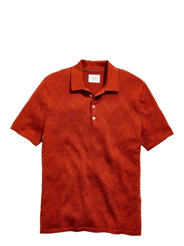 Billy Reid Diamond Sweater Polo - Umber