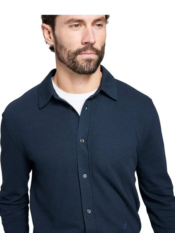 Billy Reid Long Sleeve Textured Yellowhammer Shirt - Blue