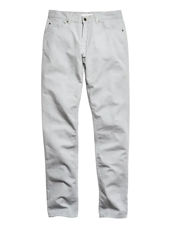 Billy Reid Cotton Linen 5-pocket Slim Fit Trousers - Grey