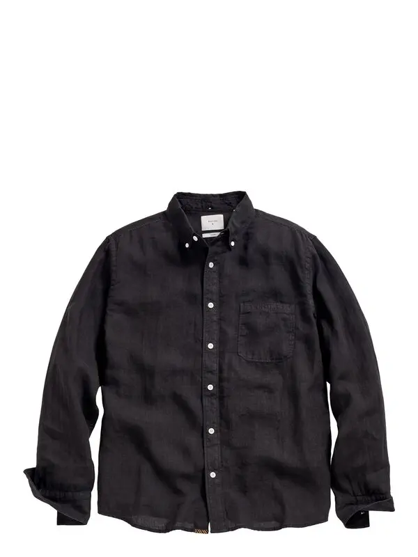 Billy Reid Tuscumbia Linen Shirt Button Down - Black