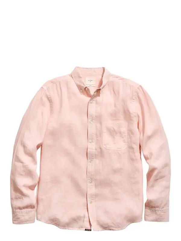 Billy Reid Tuscumbia Linen Shirt Button Down - Pink