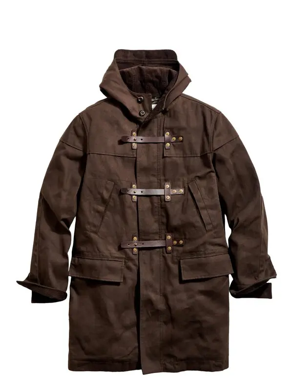 Billy Reid Waxed Canvas Duffle Coat - Rustic Brown