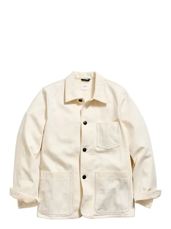 Billy Reid Herringbone Chore Coat - White