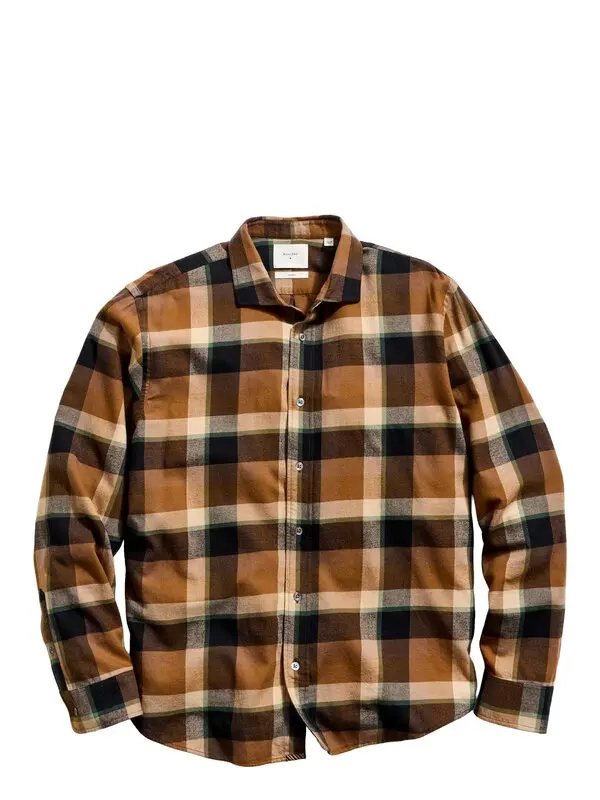 Billy Reid Large Scale Plaid Cedar Shirt - Brown Multi