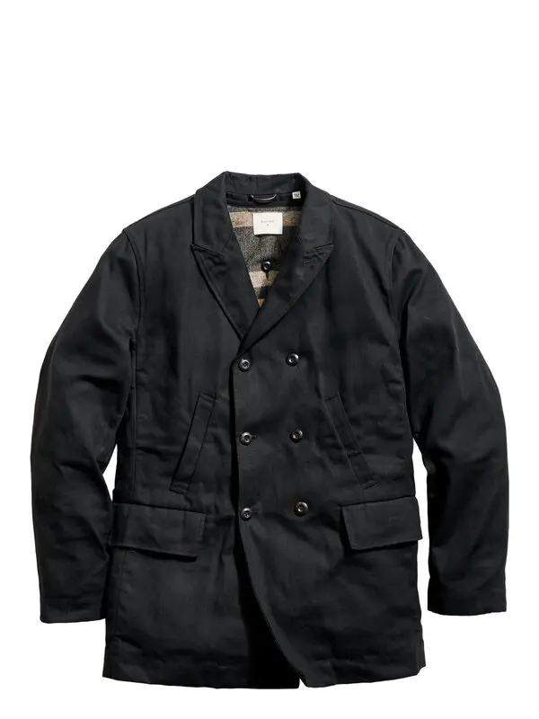 Billy Reid Waxed Canvas Bond Peacoat - Black