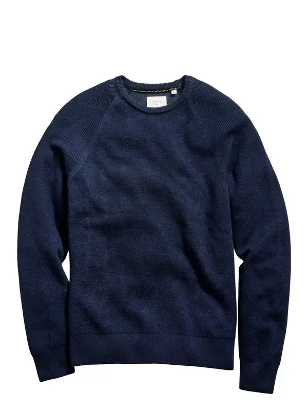 Billy Reid Bishop Rib Crewneck Sweater - Blue