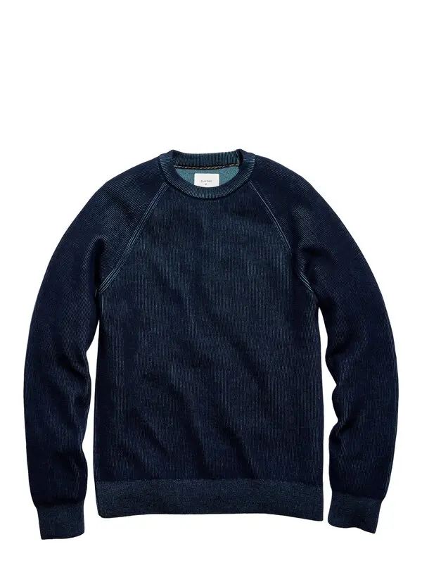 Billy Reid Bishop Rib Crew Sweater - Blue