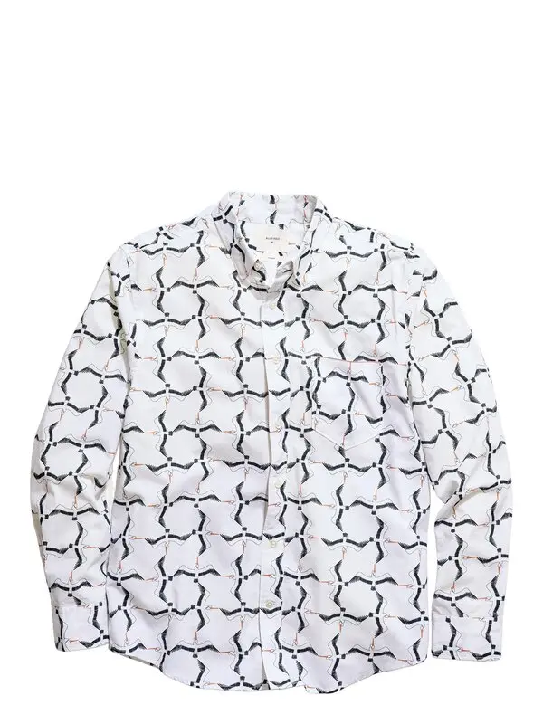 Billy Reid Pelican Plaid Msl 1-pocket Shirt - White