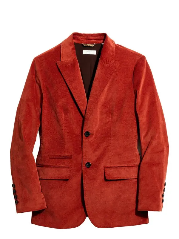 Billy Reid Velvet Twill Peak Lapel Blazer - Brown