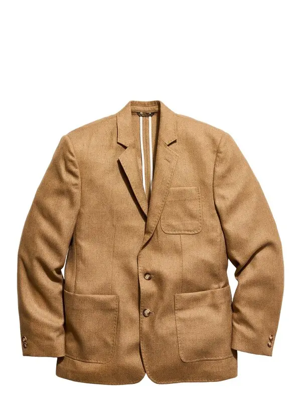 Billy Reid Hopsack Silk Wool Archie Jacket - Tan