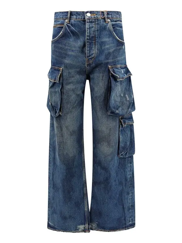 PURPLE BRAND Distressed Wide-leg Jeans - Blue