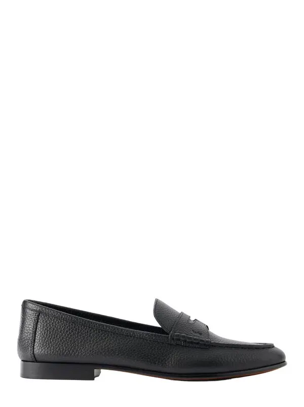 Polo Ralph Lauren Pebble-grain Leather Loafers - Black