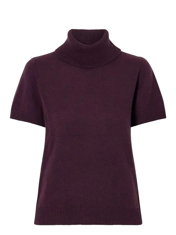 ALLUDE Cashmere Turtleneck Sweater - Plum