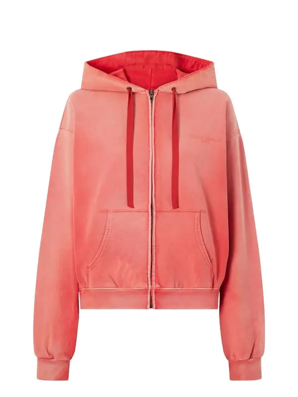 MAISON MARGIELA Cotton-jersey Zip-up Hoodie - Red