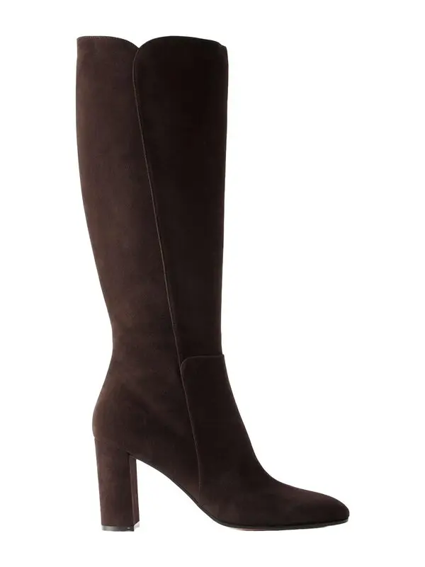 GIANVITO ROSSI 85 Suede Knee-high Boots - Chocolate