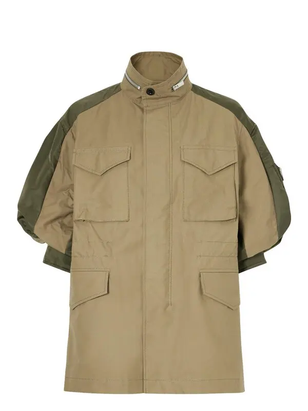 Sacai Cotton And Shell Jacket - Green