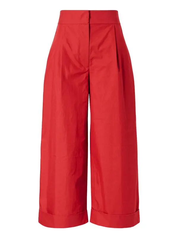 Proenza Schouler White Label Talla Cotton-blend Wide-leg Pants - Red