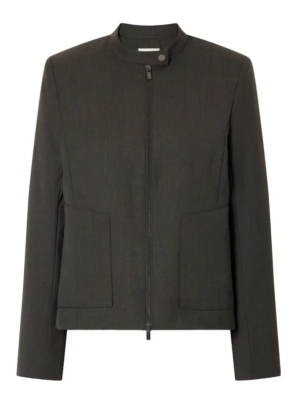 ST. AGNI Moto Wool-blend Jacket - Gray