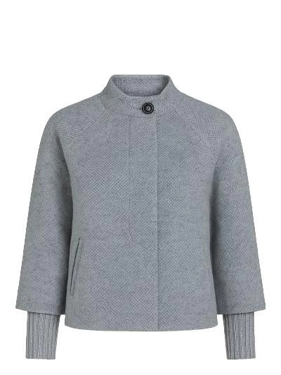 CONQUISTA Button Detail Jacket With Elasticated Cuffs - Grey