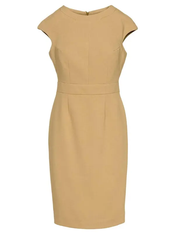 CONQUISTA Cap Sleeve Sheath Dress - Brown