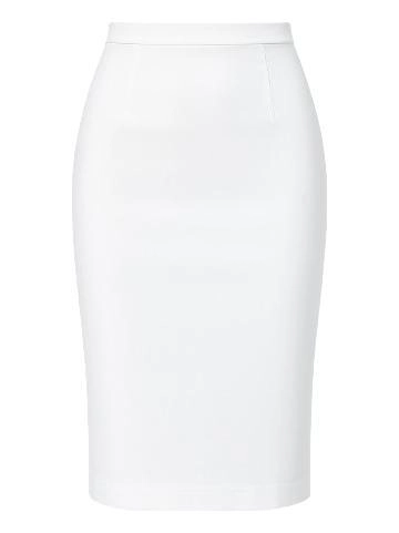 CONQUISTA Fitted High-waisted Pencil Skirt With Silver Zip Detail - White