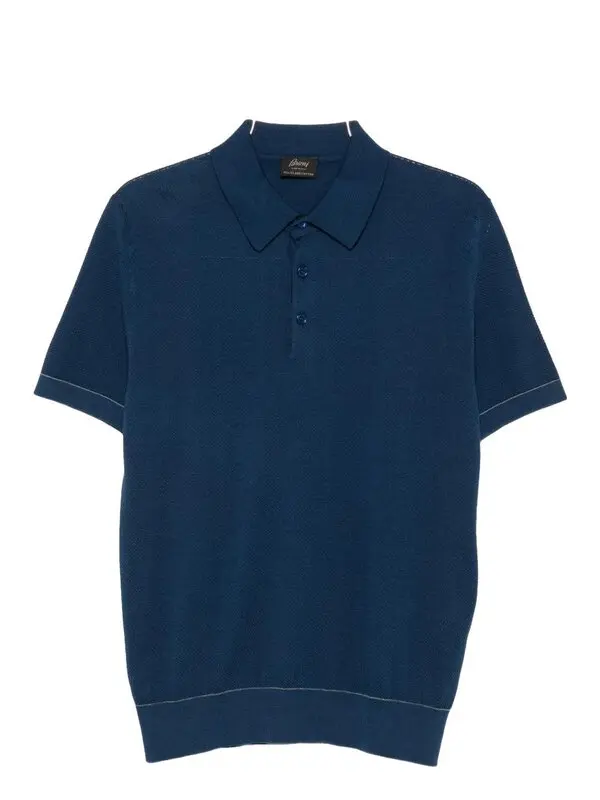 Brioni Cotton Polo Shirt - Blue