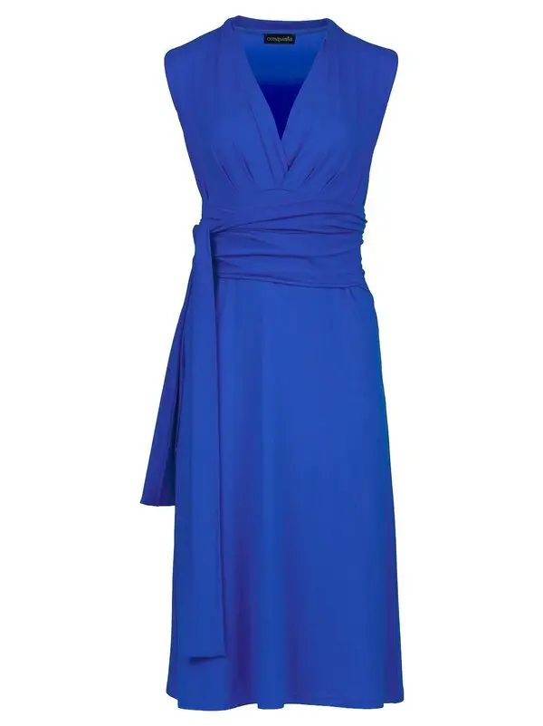 CONQUISTA Royal Jersey Empire Line Dress - Blue