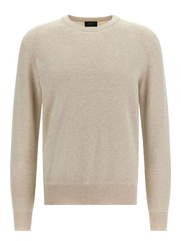 Brioni Cashmere And Wool Crewneck Sweater - Beige