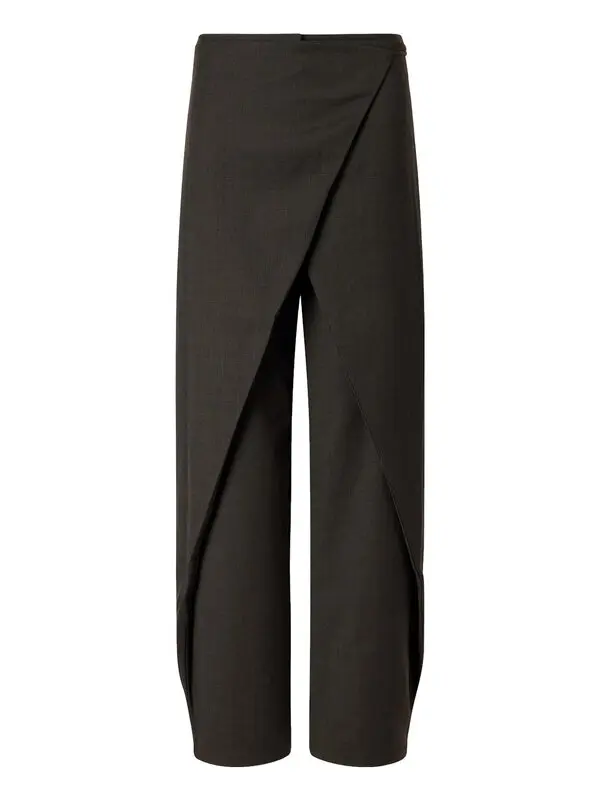 ST. AGNI Rouleau Wool-blend Wide-leg Pants - Gray