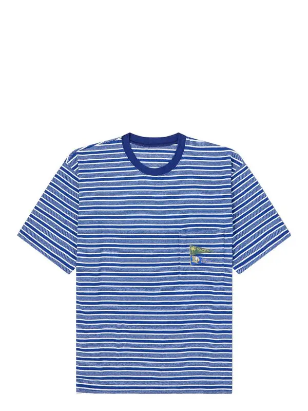 Kapital Logo-appliquéd Striped Cotton-jersey T-shirt - Blue