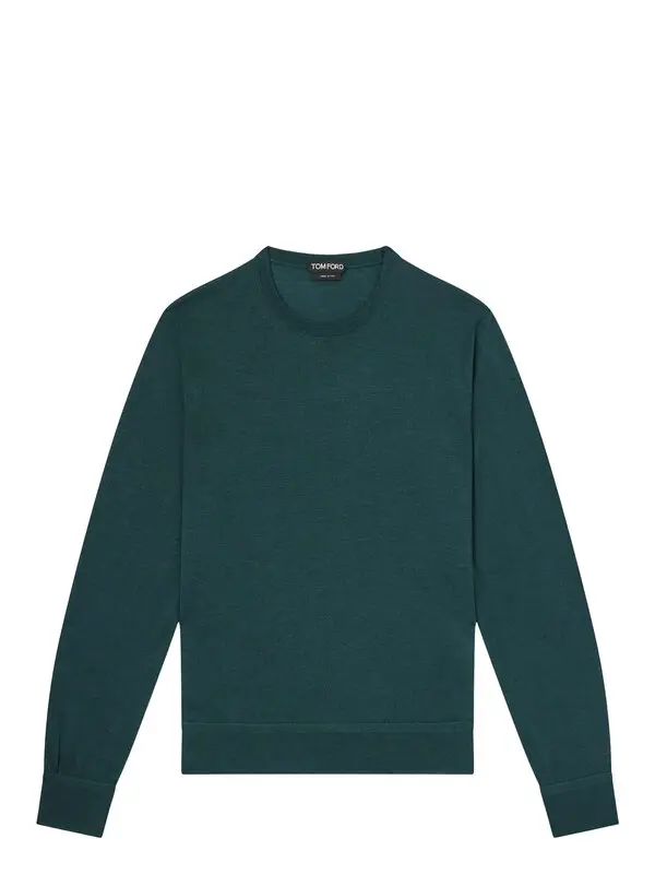 TOM FORD Slim-fit Cashmere And Silk-blend Sweater - Green