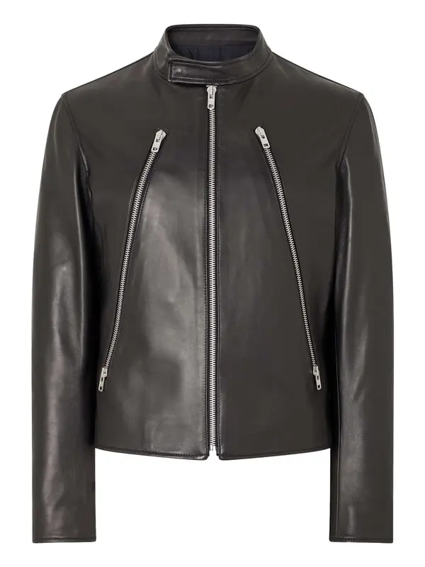 MAISON MARGIELA Zip-detailed Leather Biker Jacket - Black