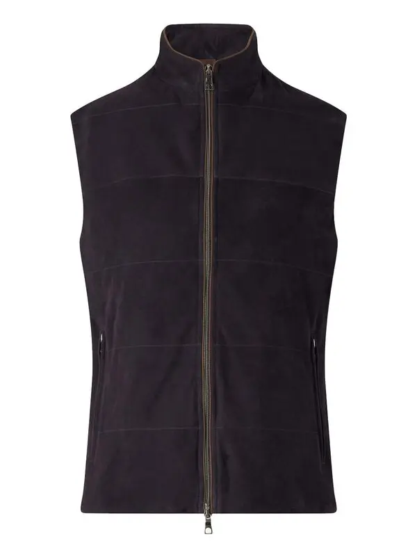 N.peal Belgravia Suede Gilet - Blue