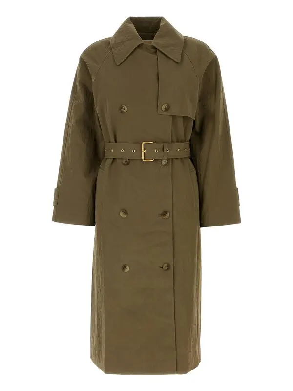 Michael Kors Cotton Blend Trench Coat - Green