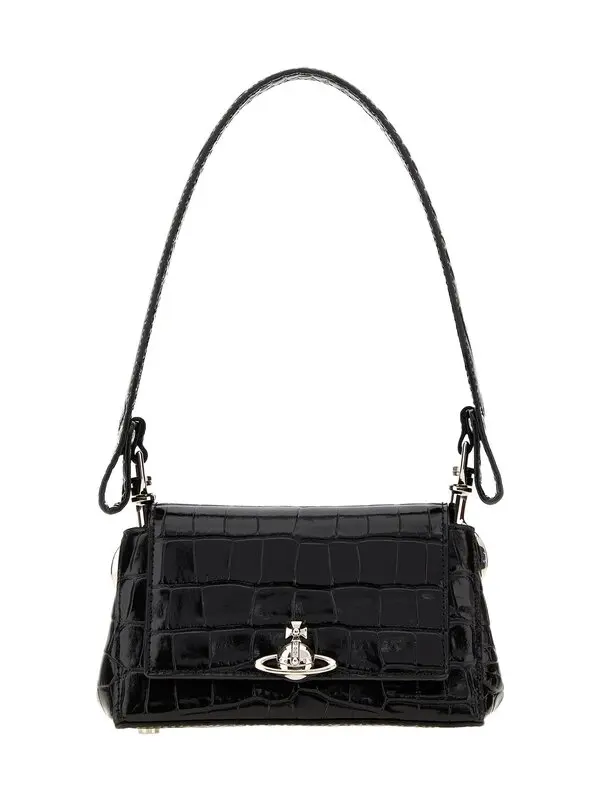 VIVIENNE WESTWOOD Leather Small Hazel Shoulder Bag - Black