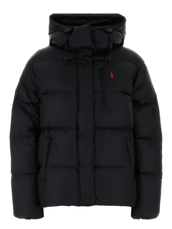 Polo Ralph Lauren Quilted Down Jacket With Embroidered Logo - Black